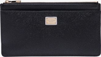 Dolce & Gabbana Hammered leather card holder with metal tag - DOLCE & GABBANA - gender_Woman