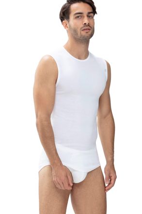 Mey Achseltop MEY Noblesse, Herren, Gr. S, N-Gr, wei&szlig;, Feinripp, Obermaterial: 100% Baumwolle, k&ouml;rpernah, Unterhemden, ohne Seitenn&auml;hte, Rundhalsausschnit