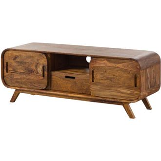 Massivmoebel24 TV-Board Sheesham 134x40x48 hellbraun lackiert MAILAND 125