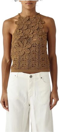 Pinko Pinko, Femme, Tops, Brun, Taille: 40 FR Top