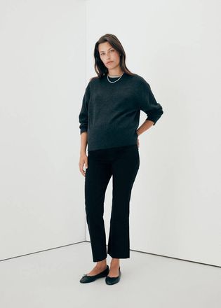 Mango Jean de grossesse flare crop black denim - Femme - 34 - MANGO