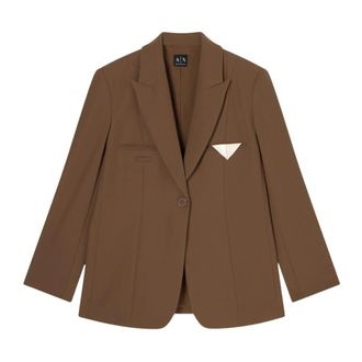 A|X Armani Exchange Blazer Monopetto Taschino Revers Classici - - Jackets - Damen - Braun - M