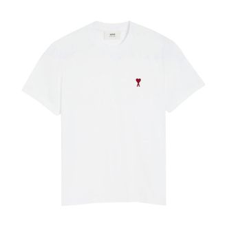 Ami Femme, Tops, Blanc, Taille: 38 FR T-shirt De Coeur