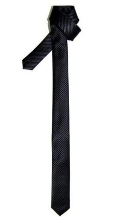 Retreez Cravate Fine Slim Textur&eacute; &Agrave; rayures Tiss&eacute;e en Microfibres de Noir charbon