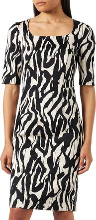 Comma Damen 60.2.61.20.200.2129192 Kleid, 99B5 schwarz, 36