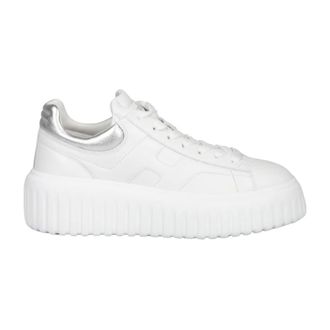 Hogan Femme, Chaussures, Blanc, Taille: 40 EU Baskets en Cuir &agrave; Rayures