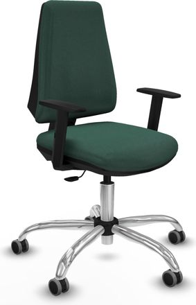 Piqueras y Crespo Elche B&uuml;rostuhl, gr&uuml;n, mit 1D-Armlehnen, ausgestattet mit Permanentkontakt und Schneideschaum, 65 mm Rollen, Parkett, Flaschengr&uuml;n