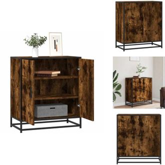 vidaXL Sideboard Räuchereiche 68x35x76 cm Holzwerkstoff und Metall - Sideboard - Sideboards - Anrichte - Regal