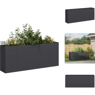 vidaXL Vidaxl - Jardini&egrave;re noir 200x40x80 cm acier lamin&eacute; &agrave; froid - Jardini&egrave;re - Jardini&egrave;res - Pot De Fleurs - Support De Jardini&egrave;re