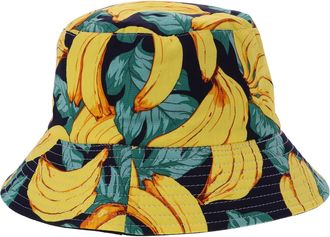 Soimiss Hawaii Party Obst gedruckt Hut Mode Sonnenschutz Freizeit Reise Eimer Kappe Outdoor (Banane Dual verwendet)