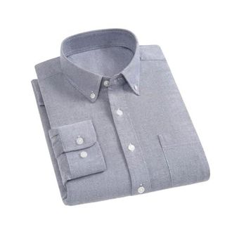 Generic Chemise Oxford boutonn&eacute;e &agrave; manches longues pour homme, coupe ajust&eacute;e, haut de bureau solide et doux, 2720-3, XXL