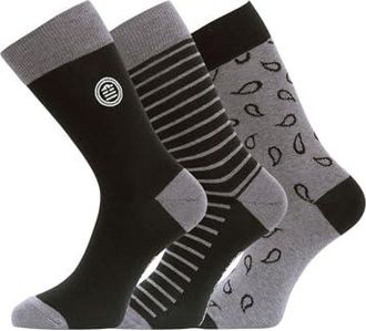 Serge Blanco Chaussette Homme Coton Peigné - Lot de 3 - Chaussettes Hautes Homme, Douces & Confortables, Noir, Gris, Blanc, Taille 43/46