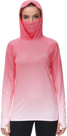 Bassdash Damen Angel Kapuzenshirt mit UPF 50+ Daumenl&ouml;chern f&uuml;r Gesichtsmaske FS23W