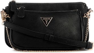Guess Damen Noelle Ii Double Pouch Crossbody Umh&auml;ngetasche, Schwarz