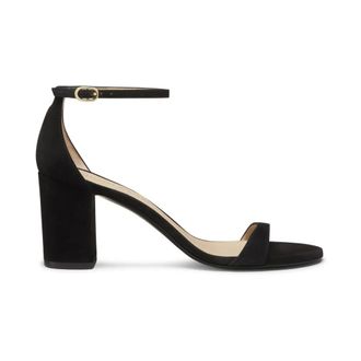 Stuart Weitzman Femme, Chaussures, Noir, Taille: 39 1/2 EU Nudist Block 75 Sandal