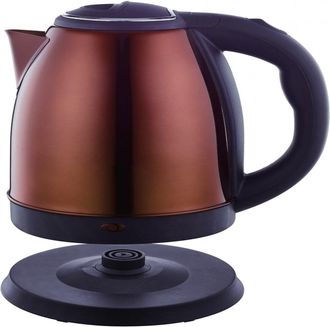 Herzberg HG5011-COP, Kabelloser 1.8L Edelstahl Wasserkocher in Kupfer, 1500W Flache Bodenheizung, automatische Abschaltung, äußerer Füllstandsanzeiger, integri