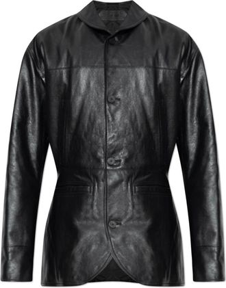 Jacquemus Homme, Vestes, Noir, Taille: M Gardian Leather Jacket
