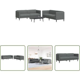 vidaXL vidaXL Sessel - 2-tlg. Sofagarnitur Dunkelgrau Stoff