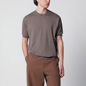 John Smedley Kempton Baumwollpullover in Moosbeige