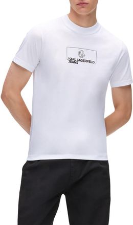 Karl Lagerfeld Slim Outline Logo Tee, White, M