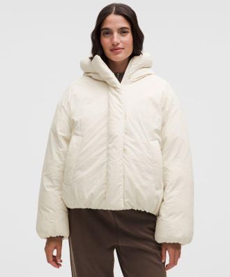 lululemon Pufferjacke mit 600er-Daunenf&uuml;llung und Bubble-Saum f&uuml;r Frauen - Gr&ouml;&szlig;e XL in Light Ivory