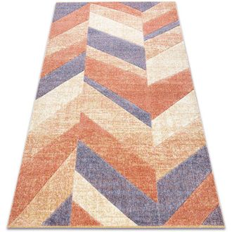 RugsX Teppich feel 5673/17931 Fischgr&auml;tenmuster beige/terrakotta/violett multicolour 80x150 cm