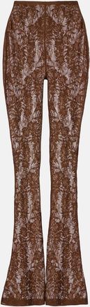 Norma Kamali High-Rise-Schlaghose aus Spitze