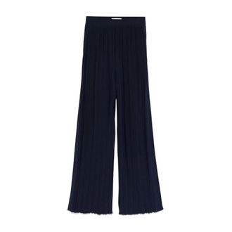 Lanvin Femme, Pantalons, Bleu, Taille: 36 FR Pleated Pantalons