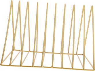 Cabilock Metall B&uuml;cherregal Dreieckiges Design Stabile Buchst&uuml;tzen Schreibtisch Organizer F&uuml;r B&uuml;cher Magazine Akten Ordner Platzsparend Robust Langlebig