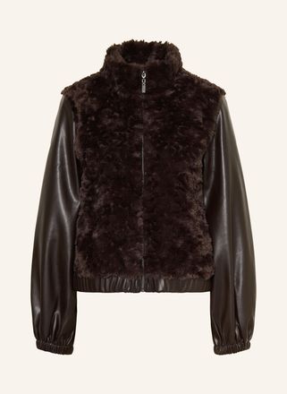Monari Monari Blouson Im Materialmix Mit Kunstfell braun