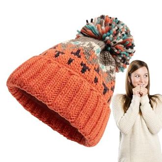 Generico Winter Beanie - Bonnet de protection en laine douce et &eacute;lastique pour femme, Orange