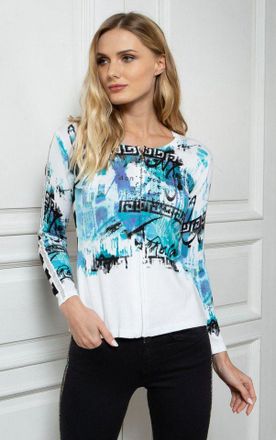 Passioni Cardigan mit abstraktem Druck
