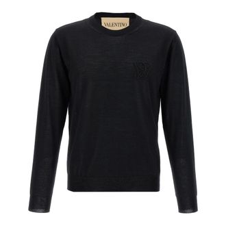 Valentino Garavani Logo-Stickerei-Pullover - - Knitwear - Herren - Schwarzk - L