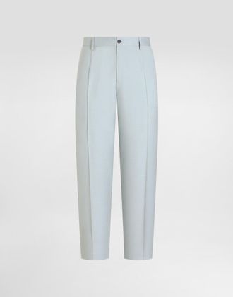Dolce & Gabbana Shantung Viscose Trousers - Mann Hosen Und Shorts Hellblau 44
