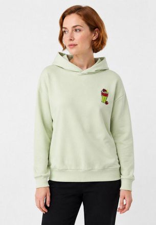 Sublevel Hoodie Praktische Seitentaschen Kapuze Langarm f&uuml;r Damen (1-tlg) Verstellbare Kapuze, Frontstickerei, K&auml;ngurutasche, Rippb&uuml;ndchen