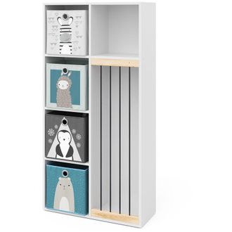 Vicco Biblioth&egrave;que enfant Marvin, Blanc, 72 x 143 cm avec 4 boxes pliants opt.2