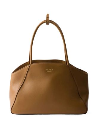Prada sac à main à logo imprimé - Marron