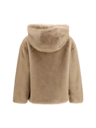 Herno Womens Hooded Jacket Eco-Fur Chantilly