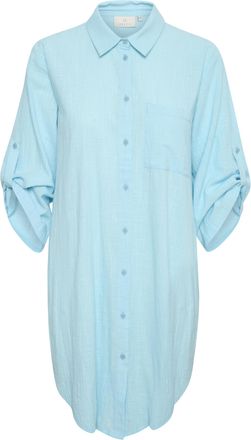 Kaffe Womens Shirt Dress Buttons 3/4 Sleeves Loose Fit Above Knee Length