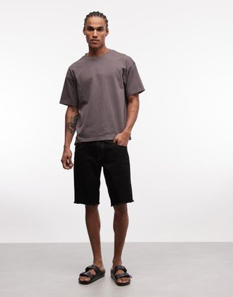 True Religion Ricky - Short &agrave; ourlet effiloch&eacute; - Noir d&eacute;lav&eacute;