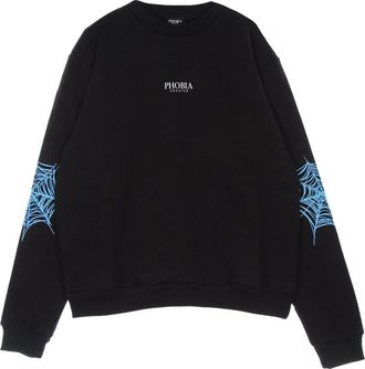 Phobia Archive Homme, Sweatshirts et sweats &agrave; capuche, Noir, Taille: S Cobweb Print Crewneck