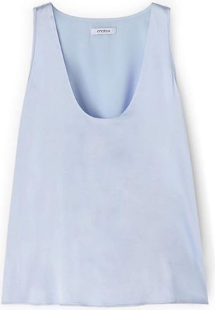Motivi Femme, Tops, Bleu, Taille: 38 FR Haut satin&eacute; &agrave; larges &eacute;paules