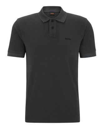 HUGO BOSS Piqu&eacute;-Poloshirt mit gummiertem Logo-Emblem in