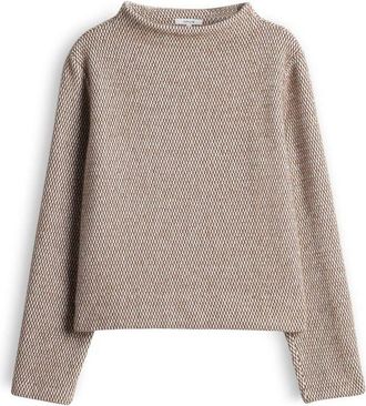 OPUS Sweatshirt Gaki aus Sweatware mit zweifarbiger Struktur Gerader Schnitt mit &uuml;berschnittener Schulter und zweifarbiger Optik