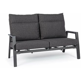 BIZZOTTO Lounge Kledi mit Kissen aus Aluminium und Texilene f&uuml;r Garten und Terrasse -Sofa / Anthrazit