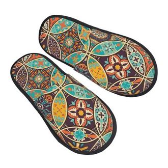 Generic Pantoufles Moelleuses &Eacute;l&eacute;ment De Fleur De Mandala Chaussures Hiver Respirantes Slippers Pour Int&eacute;rieur Homme Ext&eacute;rieur M