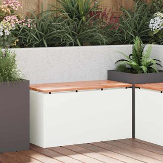 vidaXL vidaXL Banc de jardin Blanc 80 x 40 x 43 cm Acier