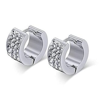 Generic 1 Paire de Boucles doreilles cr&eacute;oles en Acier Inoxydable pour Femmes et Hommes CZ Piercings 18GOp&eacute;ration Facile