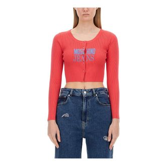 Moschino Femme, Pulls, Rouge, Taille: 42 FR Painter Cardigan