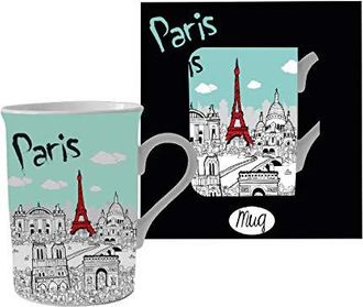 Enesco Home Dekoration Mugs Paris, Mehrfarbig, Einheitsgröße